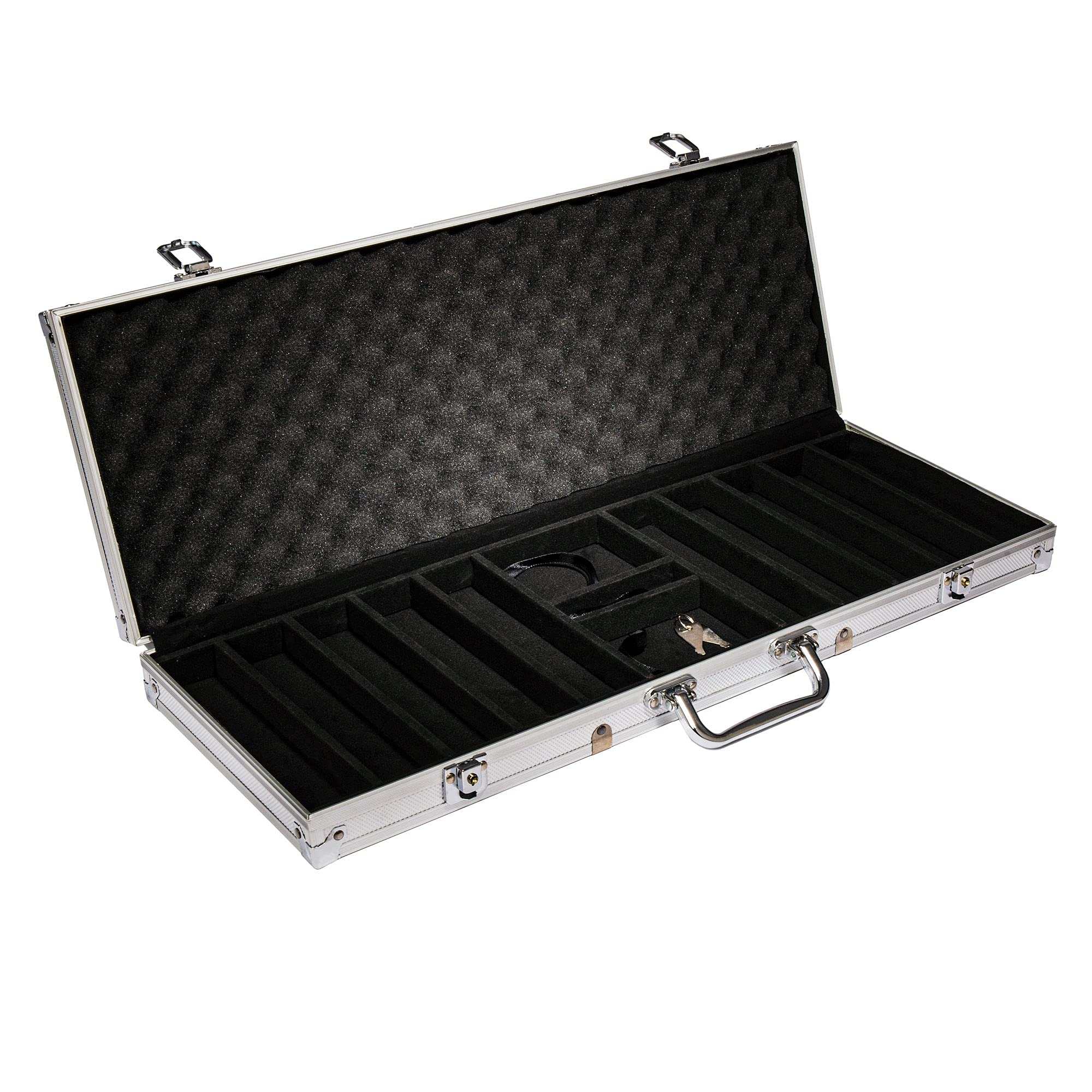 Brybelly 500 Count Diamond Suited Poker Set - 11.5 Gram Clay Composite Chips with Aluminum Case, Playing Cards, & Dealer Button for Texas Hold’em, Blackjack, & Casino Games