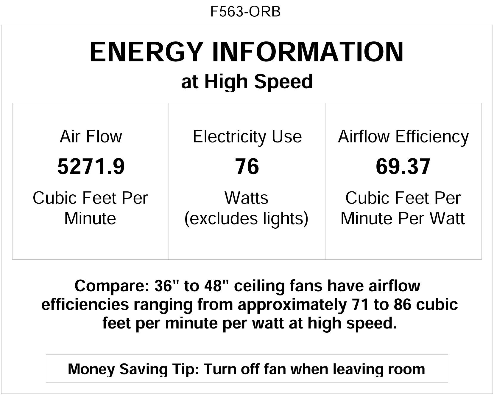 Minka-Aire F563-ORB Supra 44 Inch Pull Chain Ceiling Fan in Oil Rubbed Bronze Finish