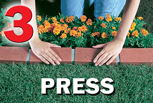 Argee RG840S Let's Light It 40-Foot Decorative Plastic Brick Edging with 6 Built-In Solar Lights, Terra Cotta