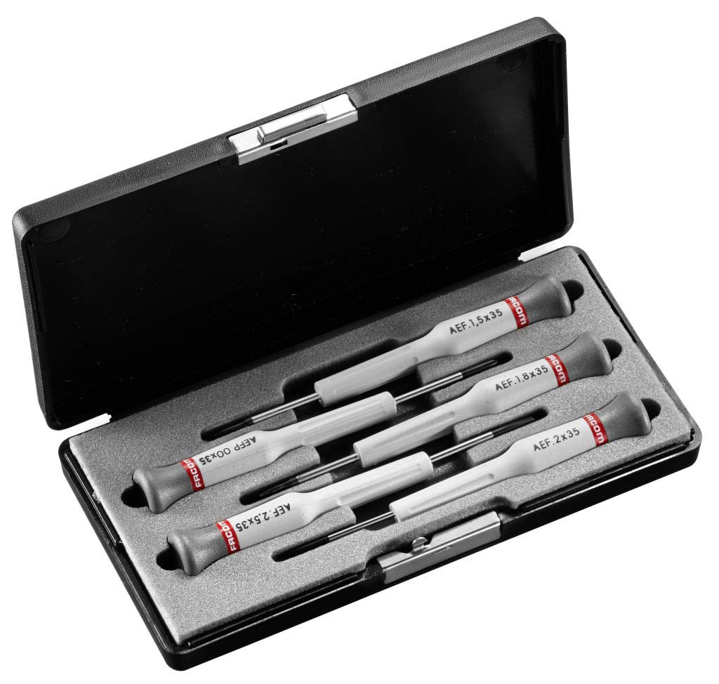FACOM AEF.J1 Micro-Tech Screwdriver Set for Precision Screwing, Slotted and Phillips (Pack of 5)