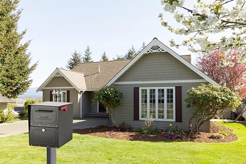 Architectural Mailboxes 6200Z-10 Oasis Classic Locking Post Mount Mailbox, 18"D x 11.5"W x 14"H ,Graphite Bronze