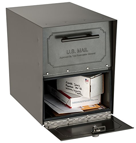 Architectural Mailboxes 6200Z-10 Oasis Classic Locking Post Mount Mailbox, 18"D x 11.5"W x 14"H ,Graphite Bronze