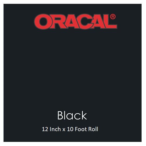 Oracal 12" x 10 Ft Roll of Glossy 651 Black Permanent Adhesive-Backed Vinyl for Craft Cutters, Punches and Vinyl Sign Cutter
