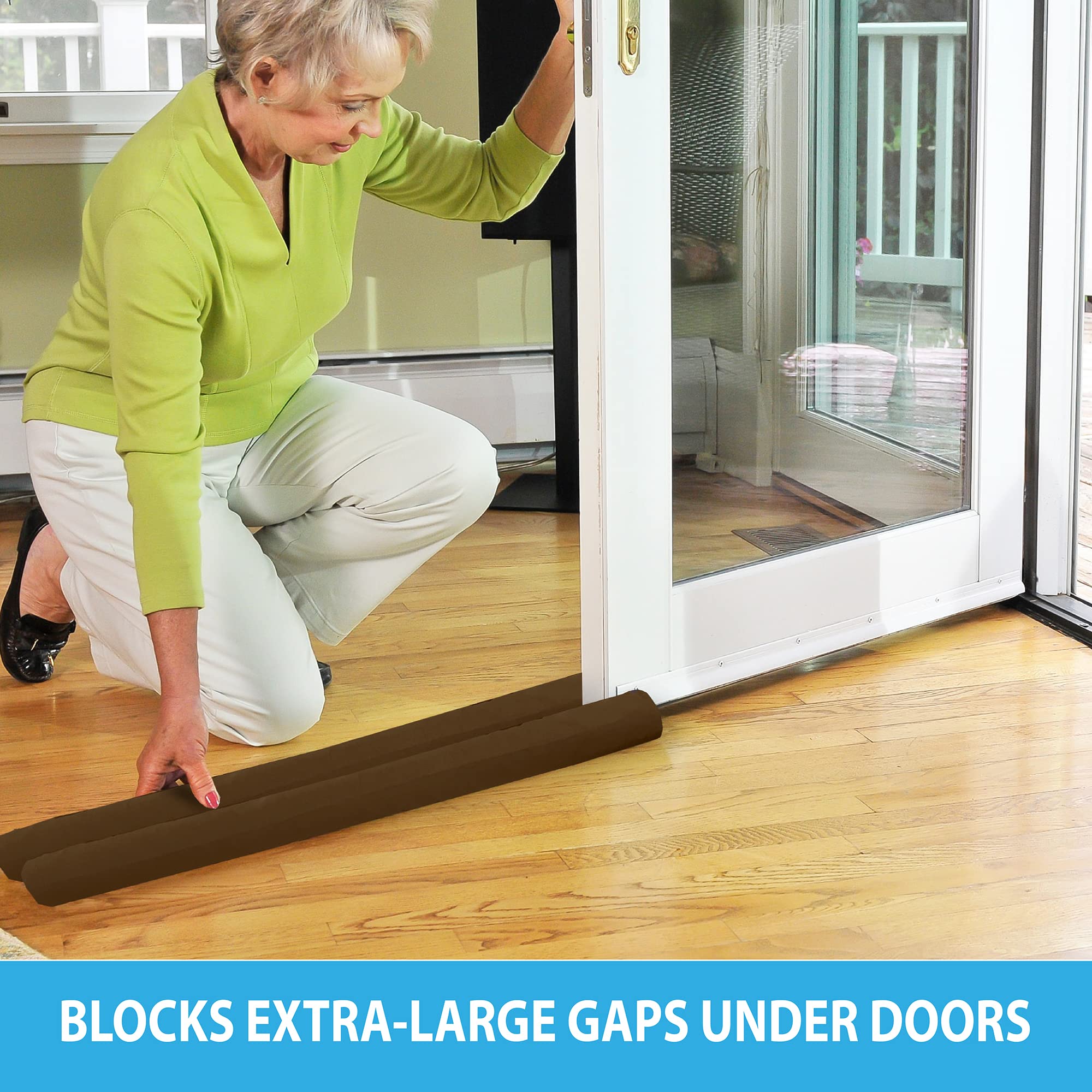 Twin Draft Guard 60220-DNA, Single, Brown Extreme, Original Year-Round Insulator, Trademarked and Patented Under Door Draft Stopper