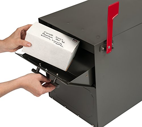 Architectural Mailboxes 6200Z-10 Oasis Classic Locking Post Mount Mailbox, 18"D x 11.5"W x 14"H ,Graphite Bronze