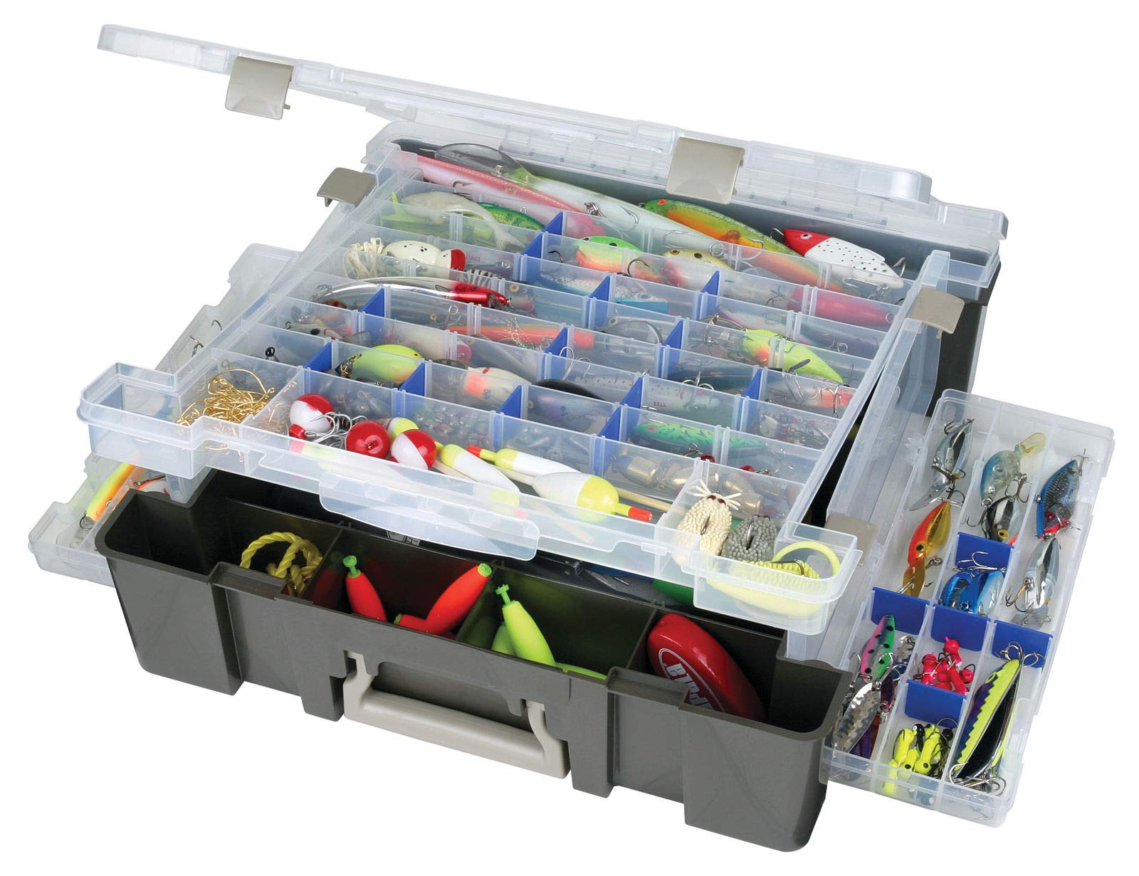 Flambeau Outdoors 9030 Super Max Satchel, Portable Fishing & Tackle Storage with Zerust Anti-Corrosion Technology, Black/Clear 17.25x16.75x5-Inch