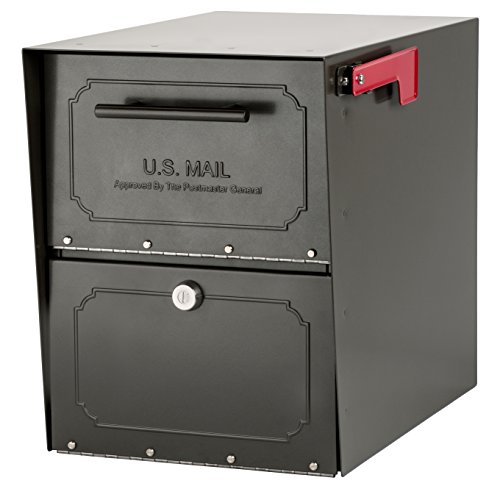 Architectural Mailboxes 6200Z-10 Oasis Classic Locking Post Mount Mailbox, 18"D x 11.5"W x 14"H ,Graphite Bronze