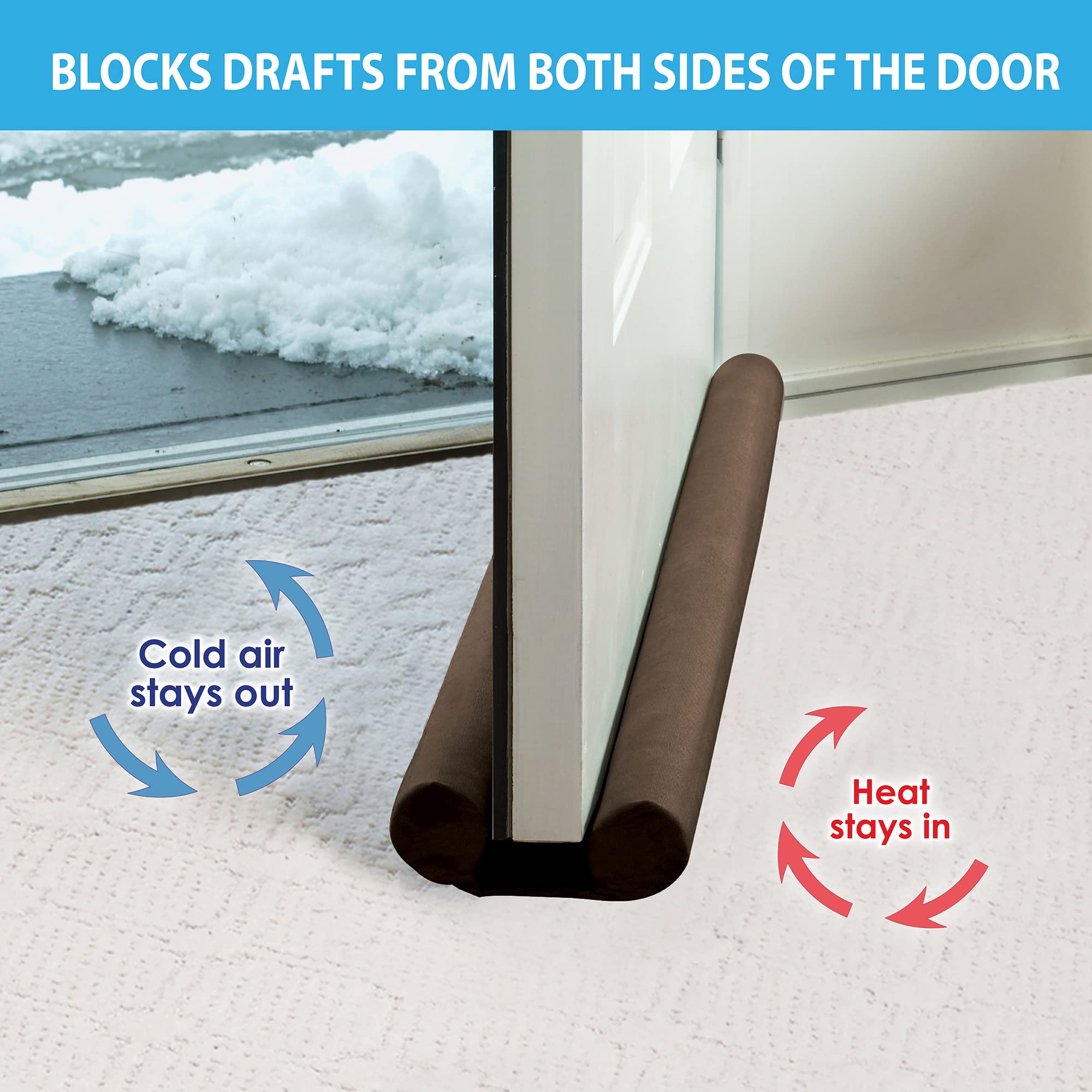 Twin Draft Guard 60220-DNA, Single, Brown Extreme, Original Year-Round Insulator, Trademarked and Patented Under Door Draft Stopper