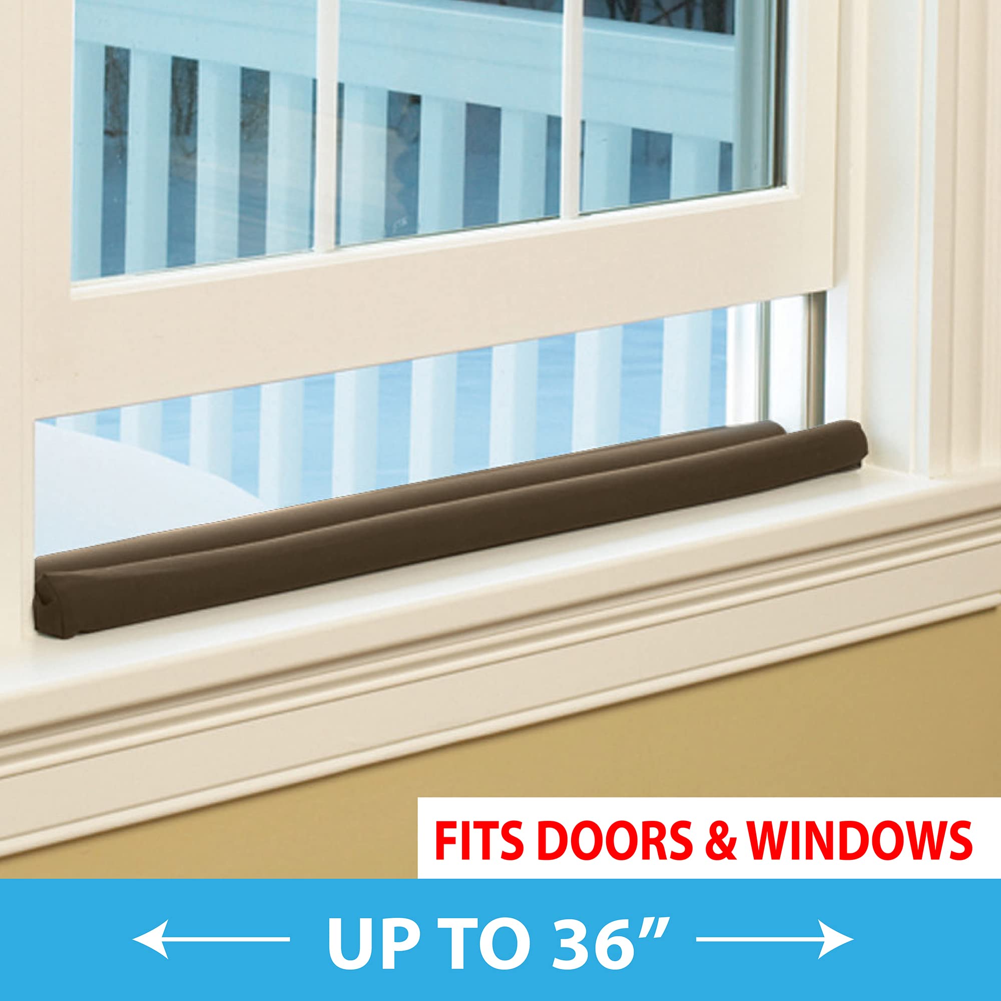 Twin Draft Guard 60220-DNA, Single, Brown Extreme, Original Year-Round Insulator, Trademarked and Patented Under Door Draft Stopper