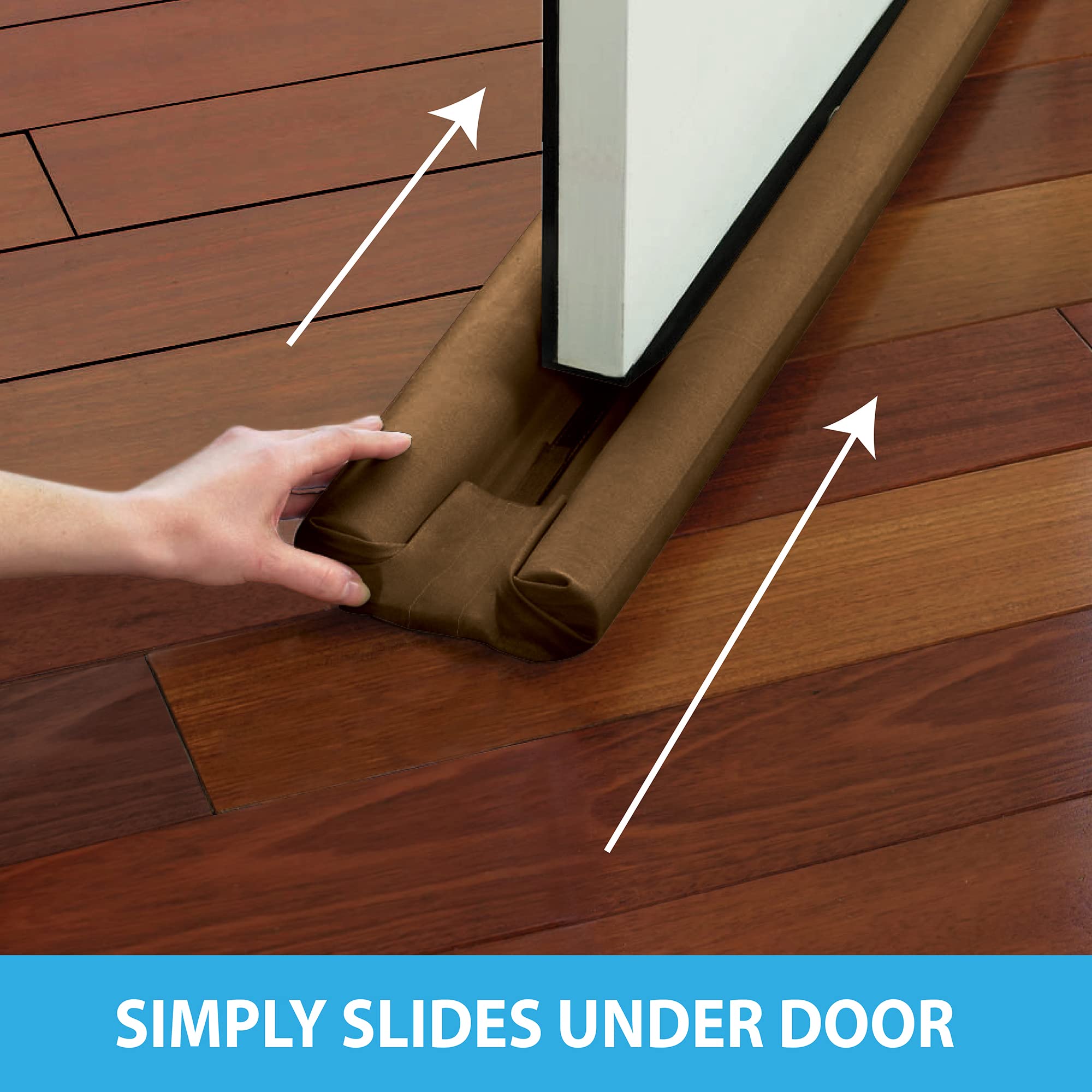 Twin Draft Guard 60220-DNA, Single, Brown Extreme, Original Year-Round Insulator, Trademarked and Patented Under Door Draft Stopper