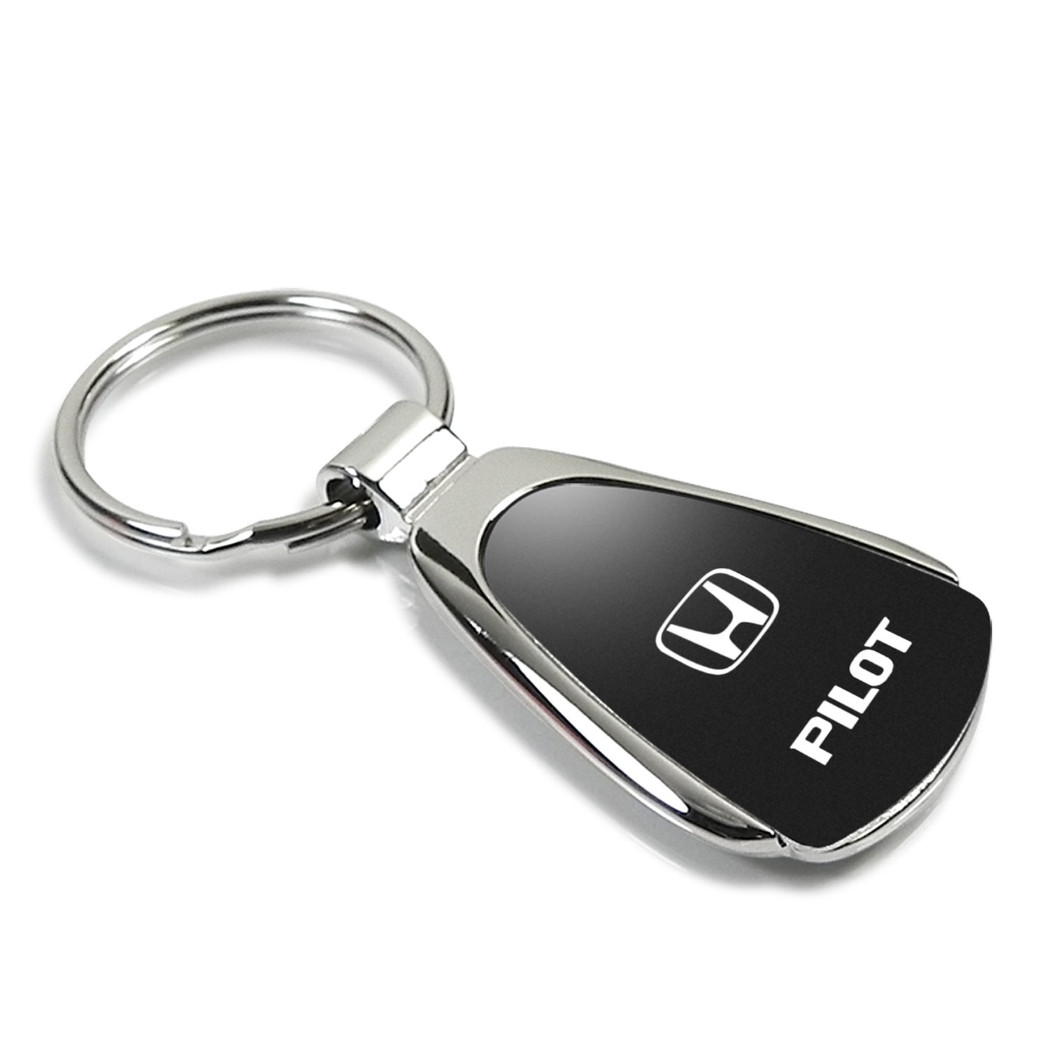 Au-TOMOTIVE GOLD Tear Drop Metal Key Ring for Honda Pilot (Black)