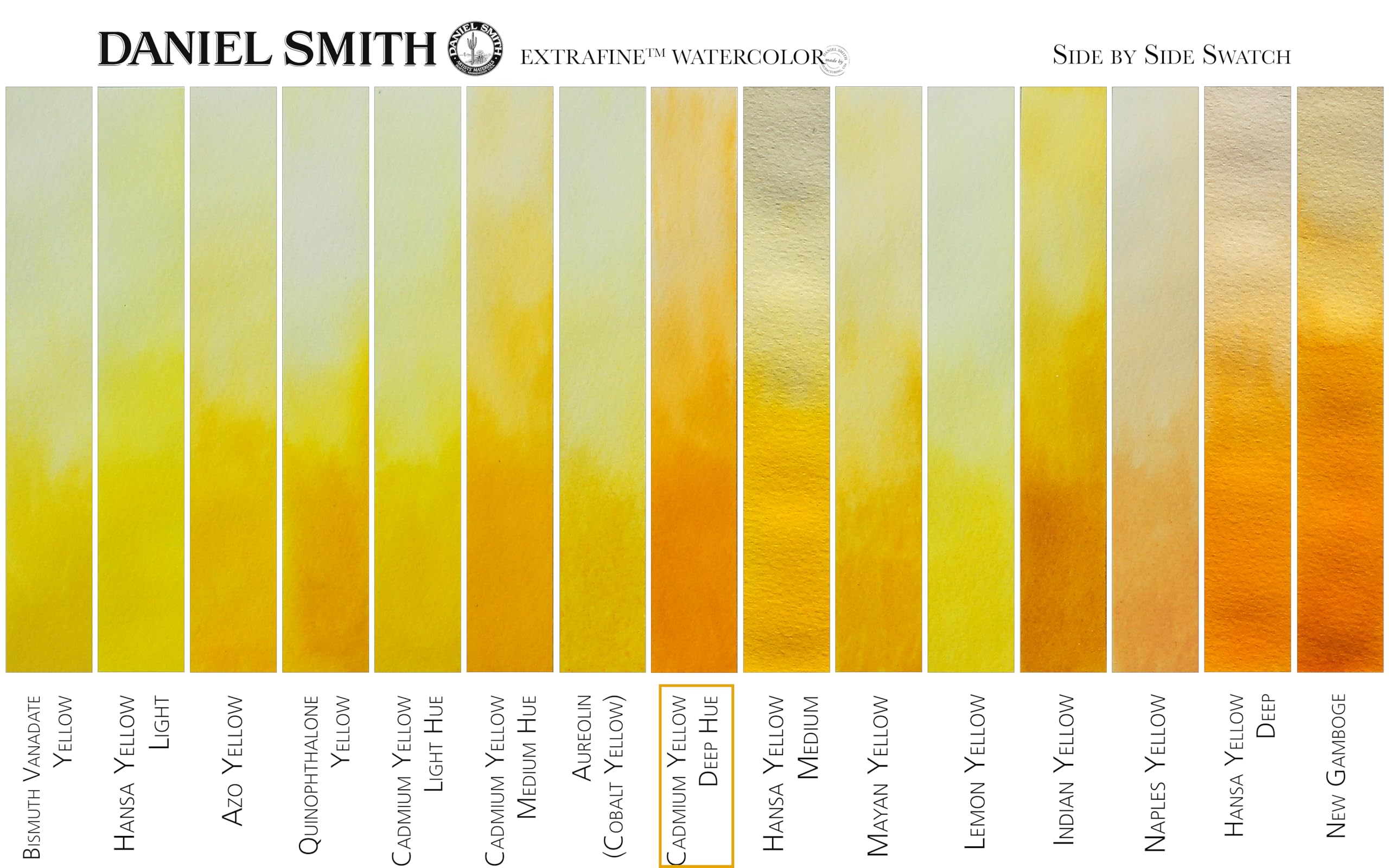 Daniel Smith Extra Fine Watercolor Paint, 15ml Tube, Cadmium Yellow Deep Hue, 284600221, 0.5 Fl Oz (Pack of 1)