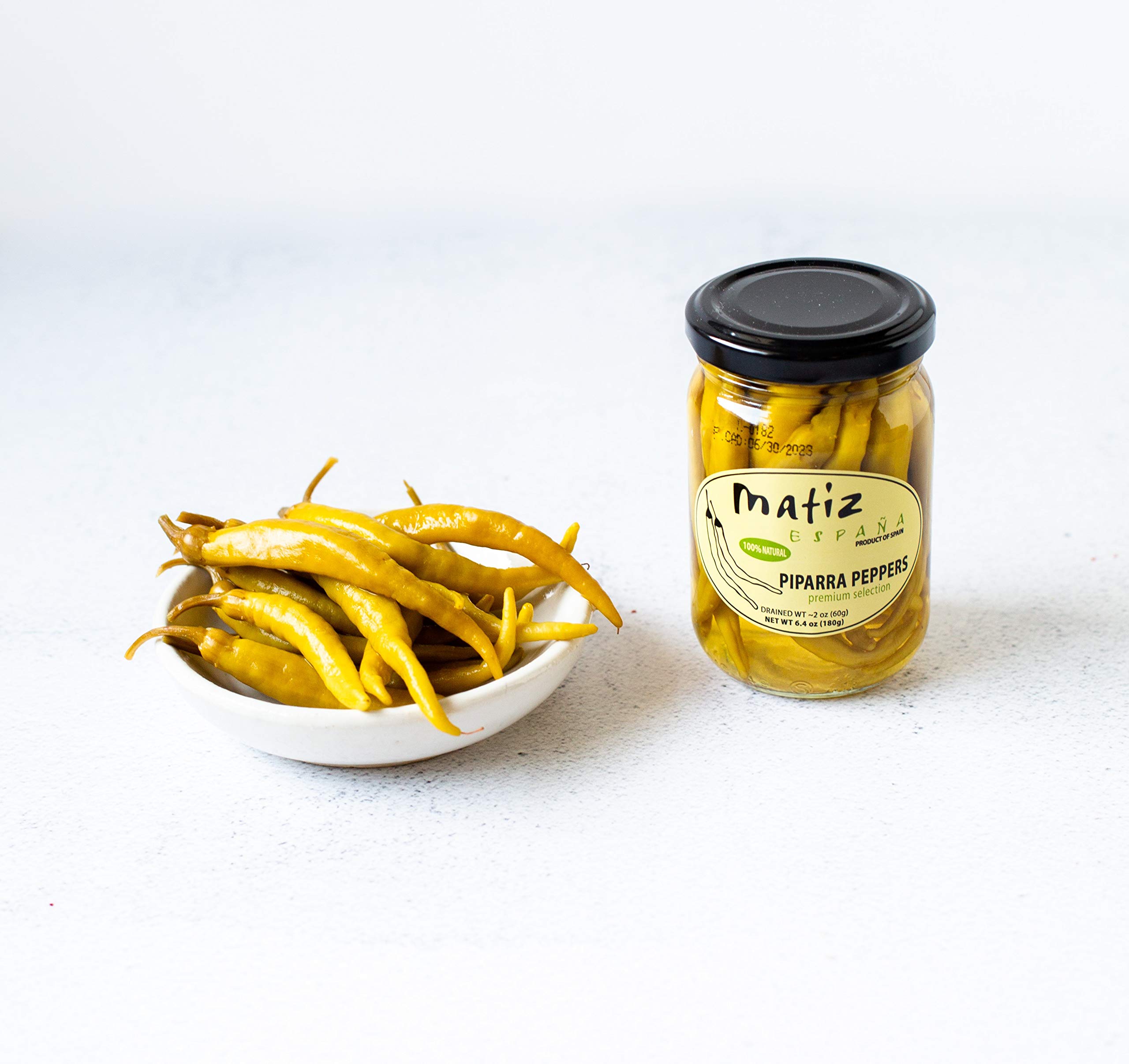 Matiz Piparras, Basque Guindilla Peppers (6.4 oz.) Spanish Green Pickled Peppers from Spain
