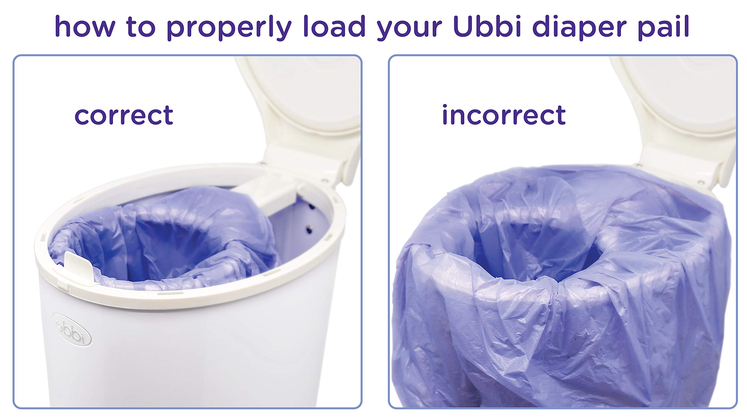 Ubbi Diaper Pail Plastic Bags, Disposable Baby Waste Bags, Single Pack, 25 Count, 13-Gallon Bags