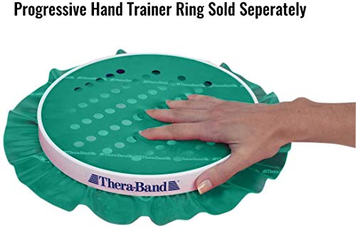 TheraBand Progressive Hand Trainer, Wrist, Forearm, and Hand Strengthener for Rock Climbing, Guitar and Piano Players, Post Surgery Rehab and Therapy, 6 Refill Sheets, Green, Heavy, Level 4