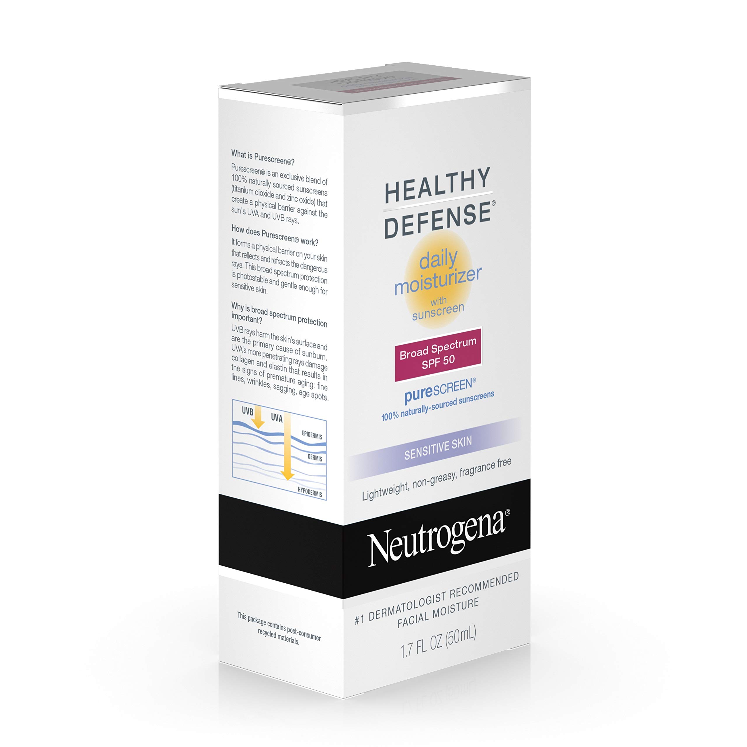 Neutrogena Healthy Defense Daily Moisturizer Sensitive Skin, SPF 50 Lotion 1.70 oz