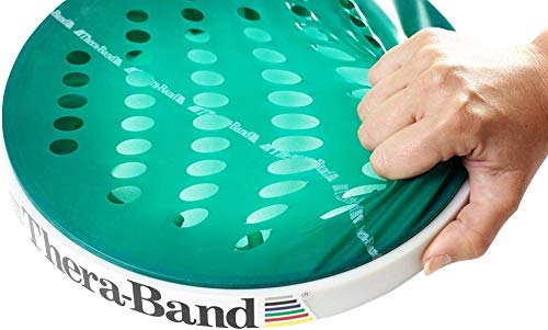 TheraBand Progressive Hand Trainer, Wrist, Forearm, and Hand Strengthener for Rock Climbing, Guitar and Piano Players, Post Surgery Rehab and Therapy, 6 Refill Sheets, Green, Heavy, Level 4