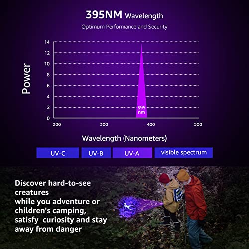 LE Black Light Flashlight, Small UV Lights with 21 LEDs, 395nm, Ultraviolet Light Detector for Invisible Ink Pens, Pet Dog Cat Urine Stain and More, AAA Batteries Included