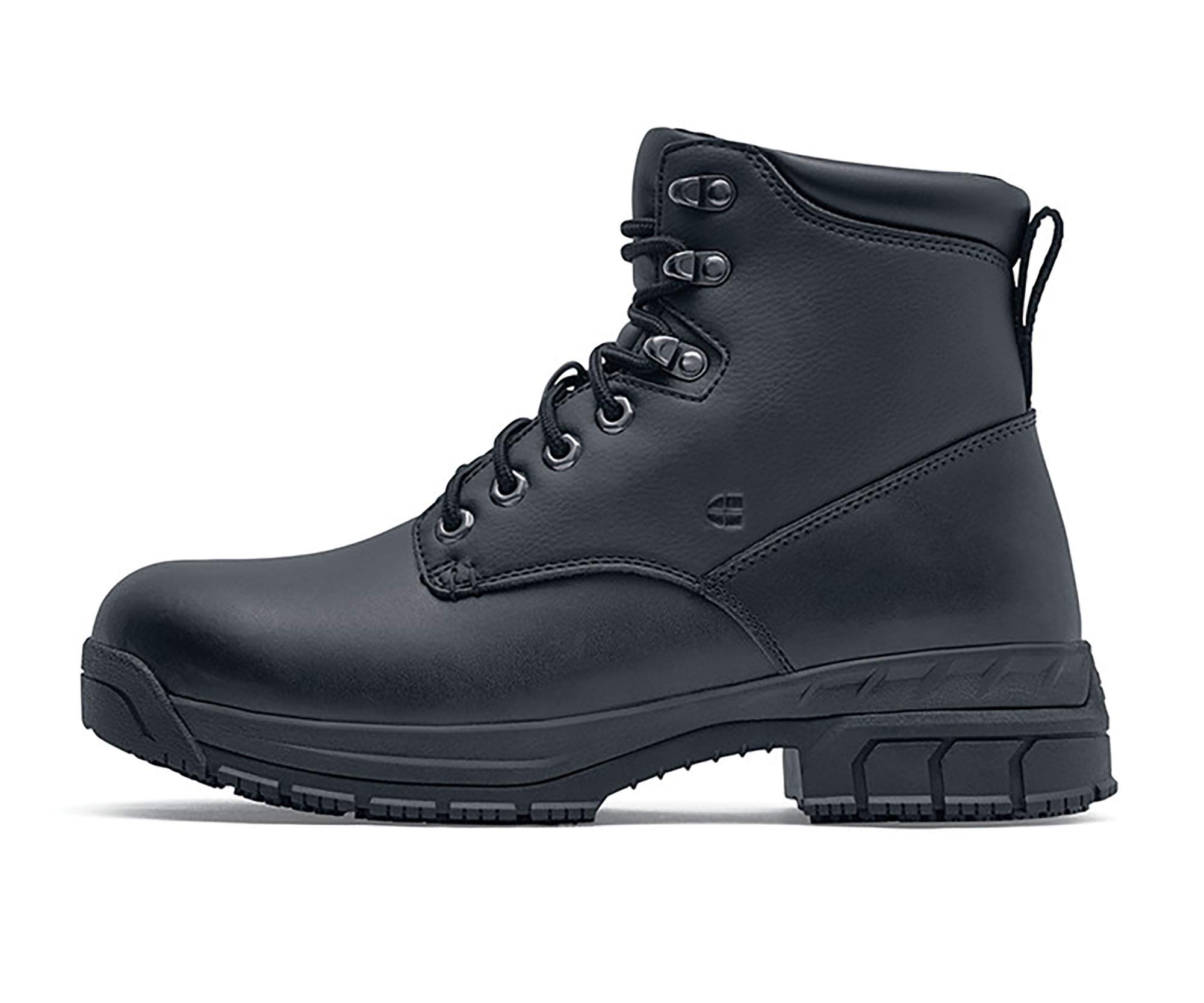 Shoes for Crews Rowan, Men's Steel Toe (ST) Work Boots, Slip Resistant, Water Resistant, Black, Size 16 Wide