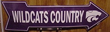 Kansas State University Wildcats Country Arrow Metal Sign
