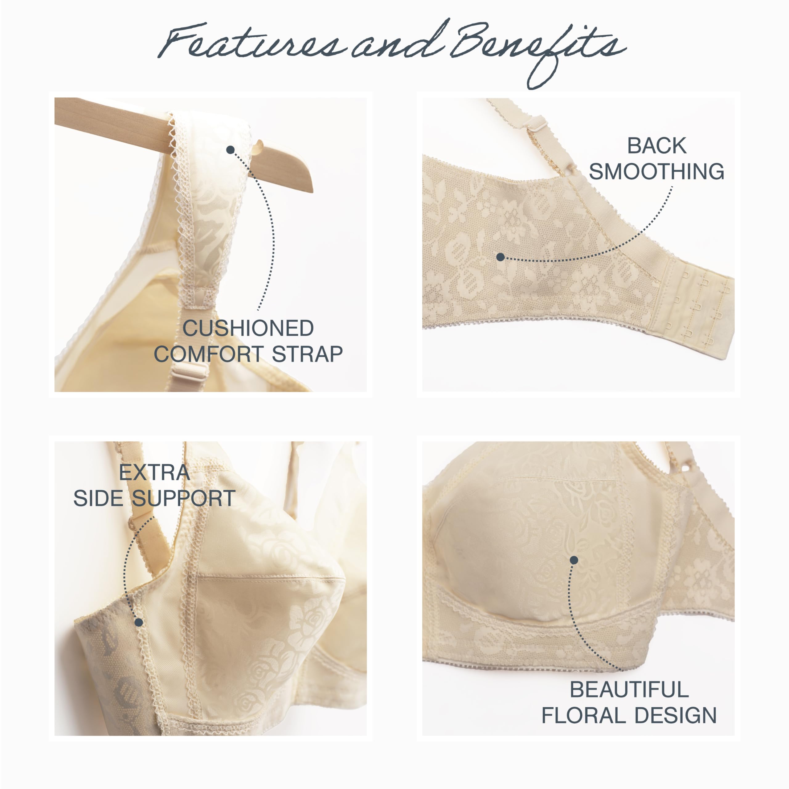 Playtex Women 18 Hour Comfort-Strap Wireless, Full-Coverage Bra, Single Pack, Toffee, 38C