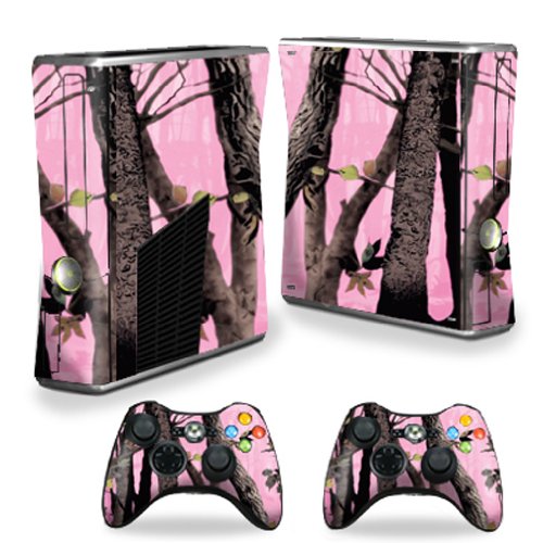 MightySkins Skin Compatible with X-Box 360 Xbox 360 S Console - Pink Tree Camo | Protective, Durable, and Unique Vinyl Decal wrap Cover | Easy to Apply, Remove, and Change Styles | Made in The USA