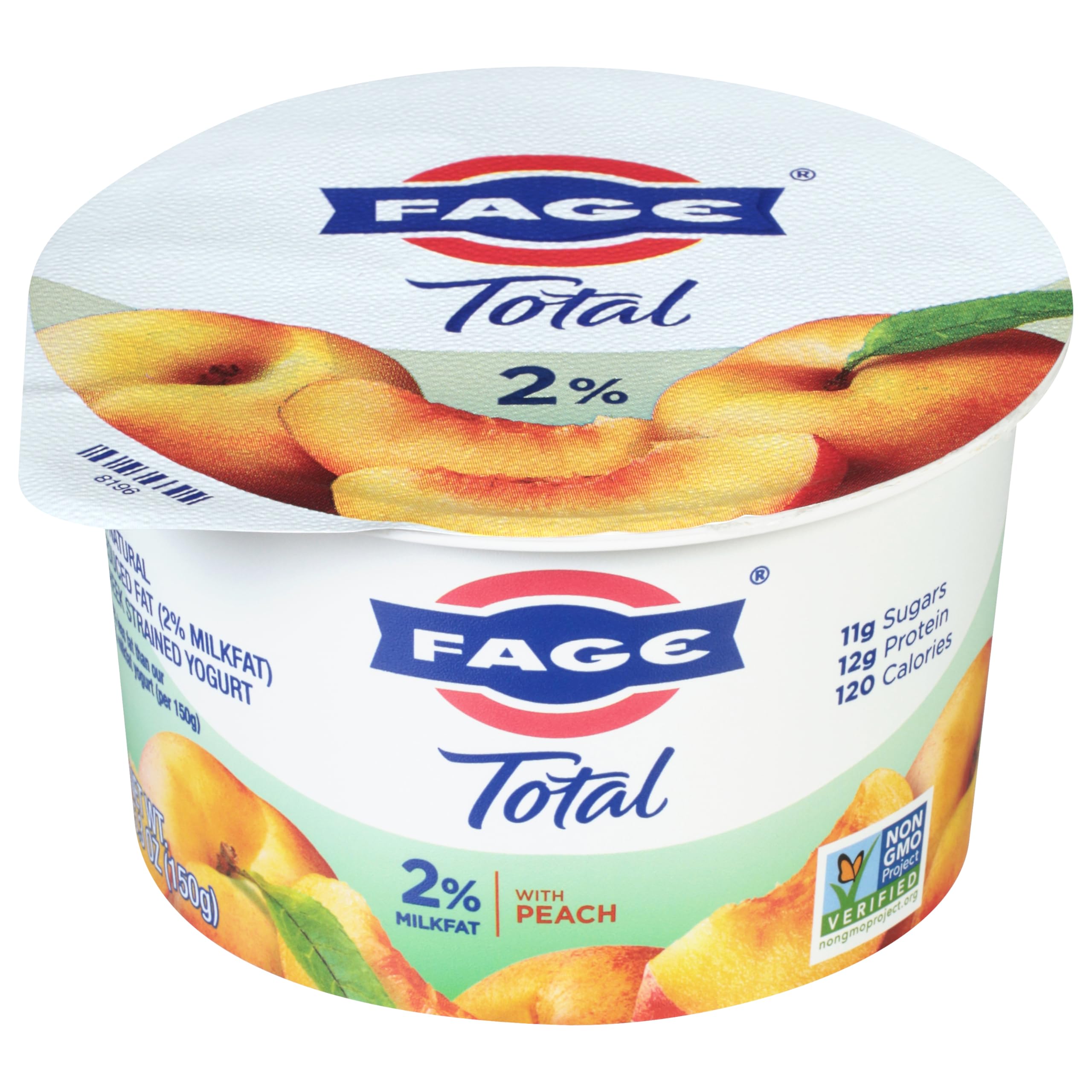 Fage Total Greek Yogurt, 2%, Peach, 5.3 oz