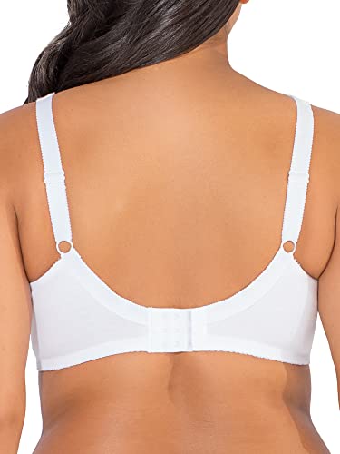 Fruit of the Loom womens Seamed Soft Cup Wirefree Cotton Bra, White Shine, 36D