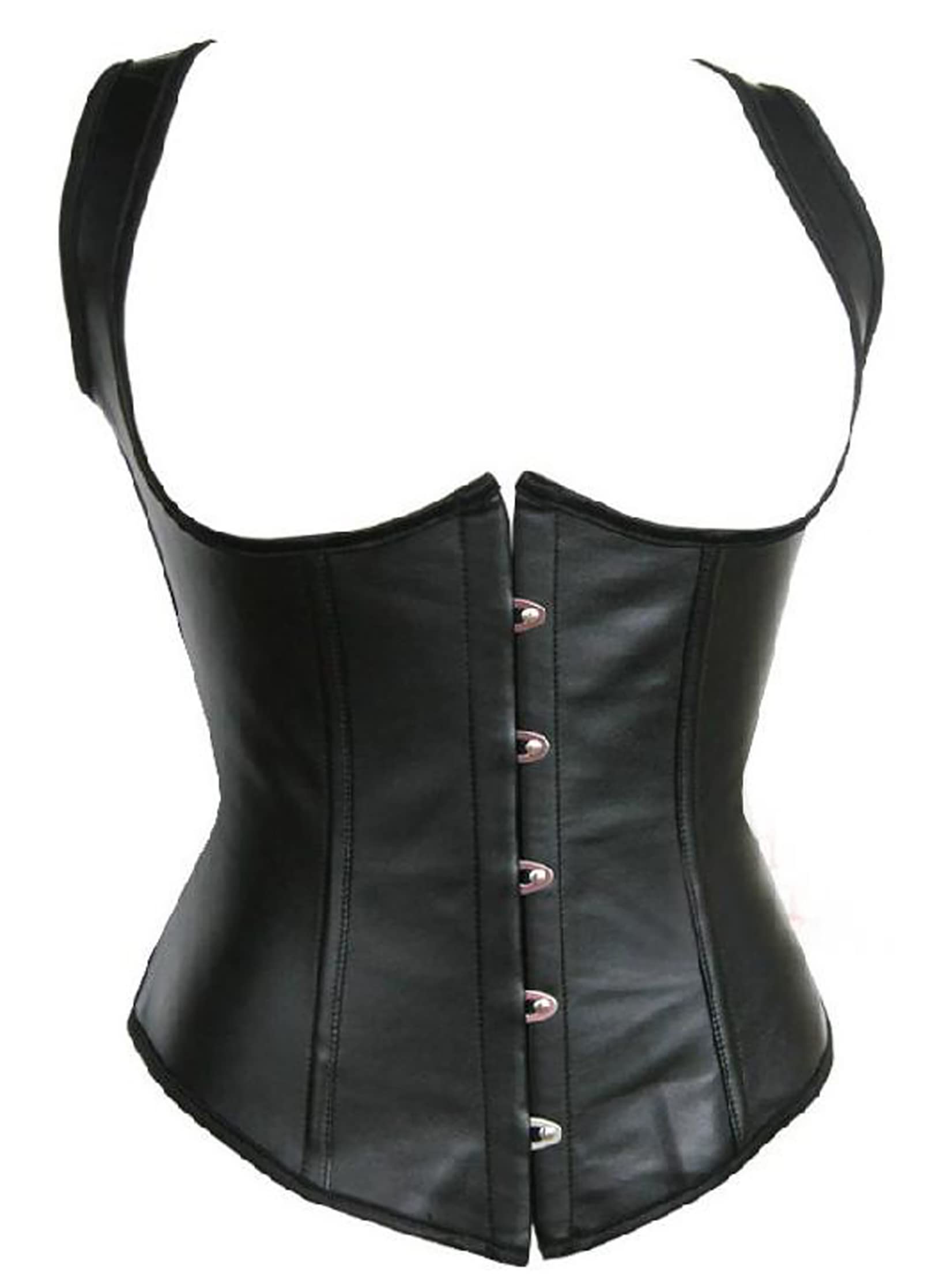 Alivila.Y Fashion Corset Womens Faux Leather Steampunk Corsets Victorian Bustier 2672A-Black-2XL