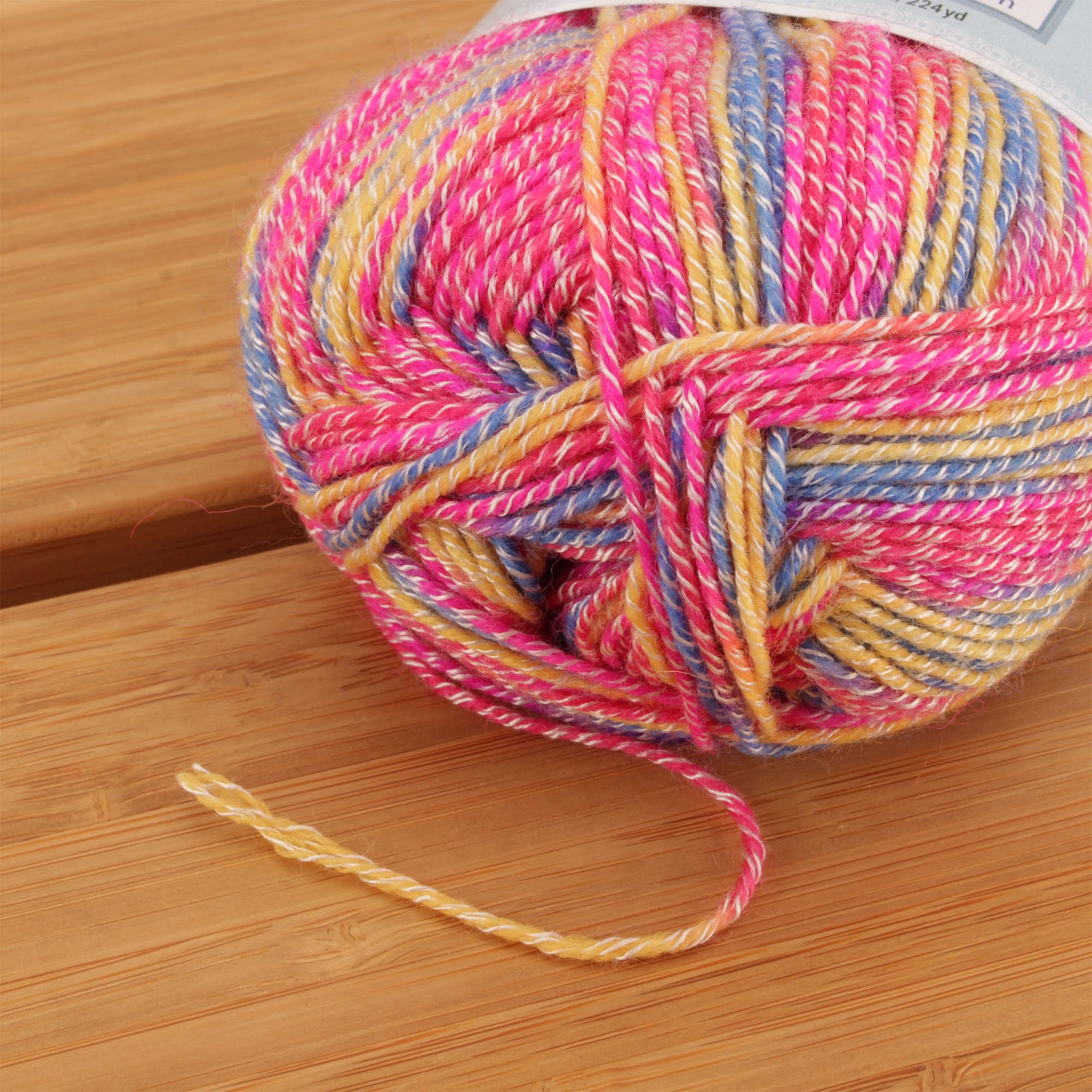 JubileeYarn Soft and Slim Yarn - Baby Weight Rayon from Bamboo Wool Blend - 50g/Skein - Cotton Candy - 2 Skeins