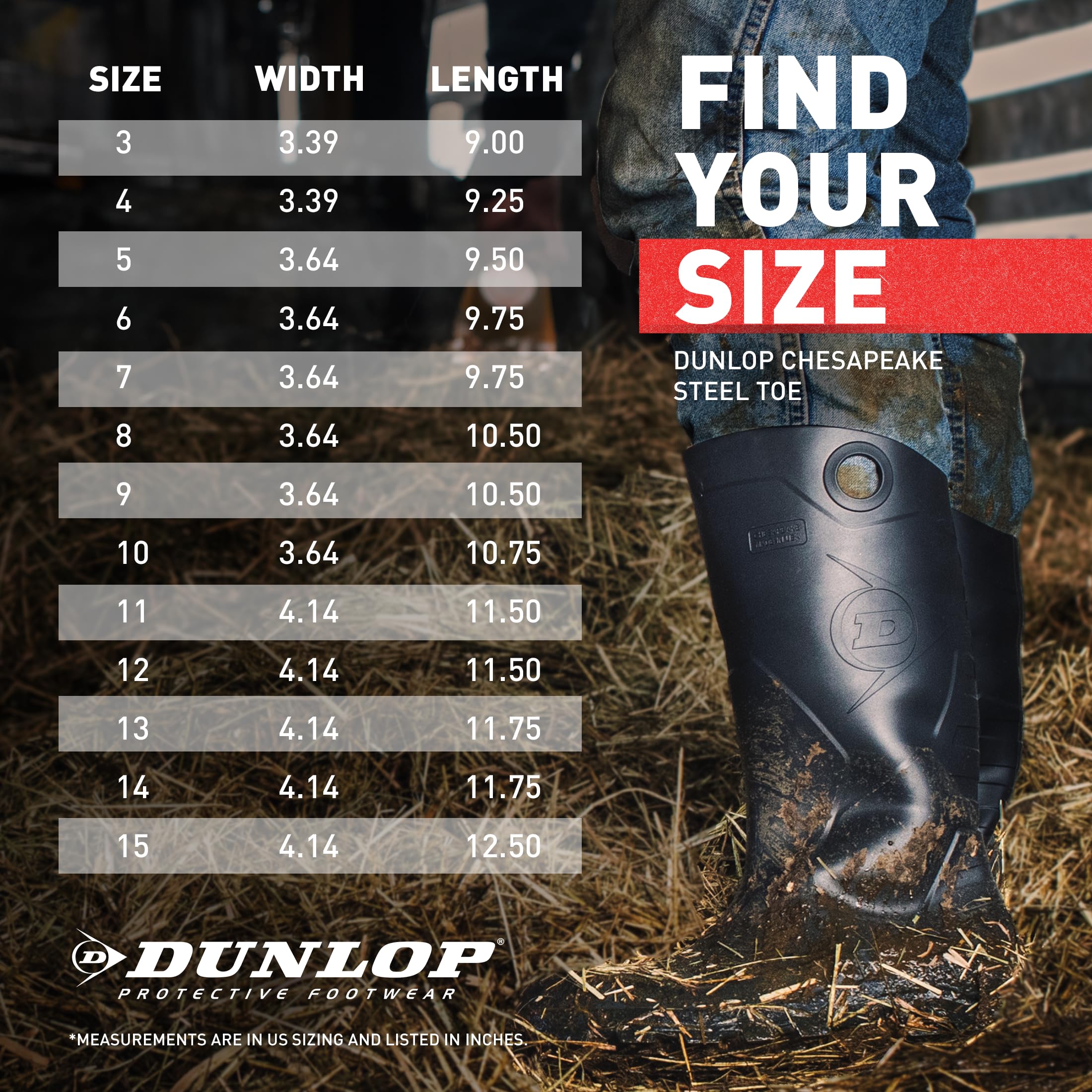 DUNLOP Protective Footwear, Chesapeake Steel Toe, 100% Waterproof, Lightweight, Industrial and Construction PVC Boots, Slip Resistant, 8677677.09, Size 9 US, Black