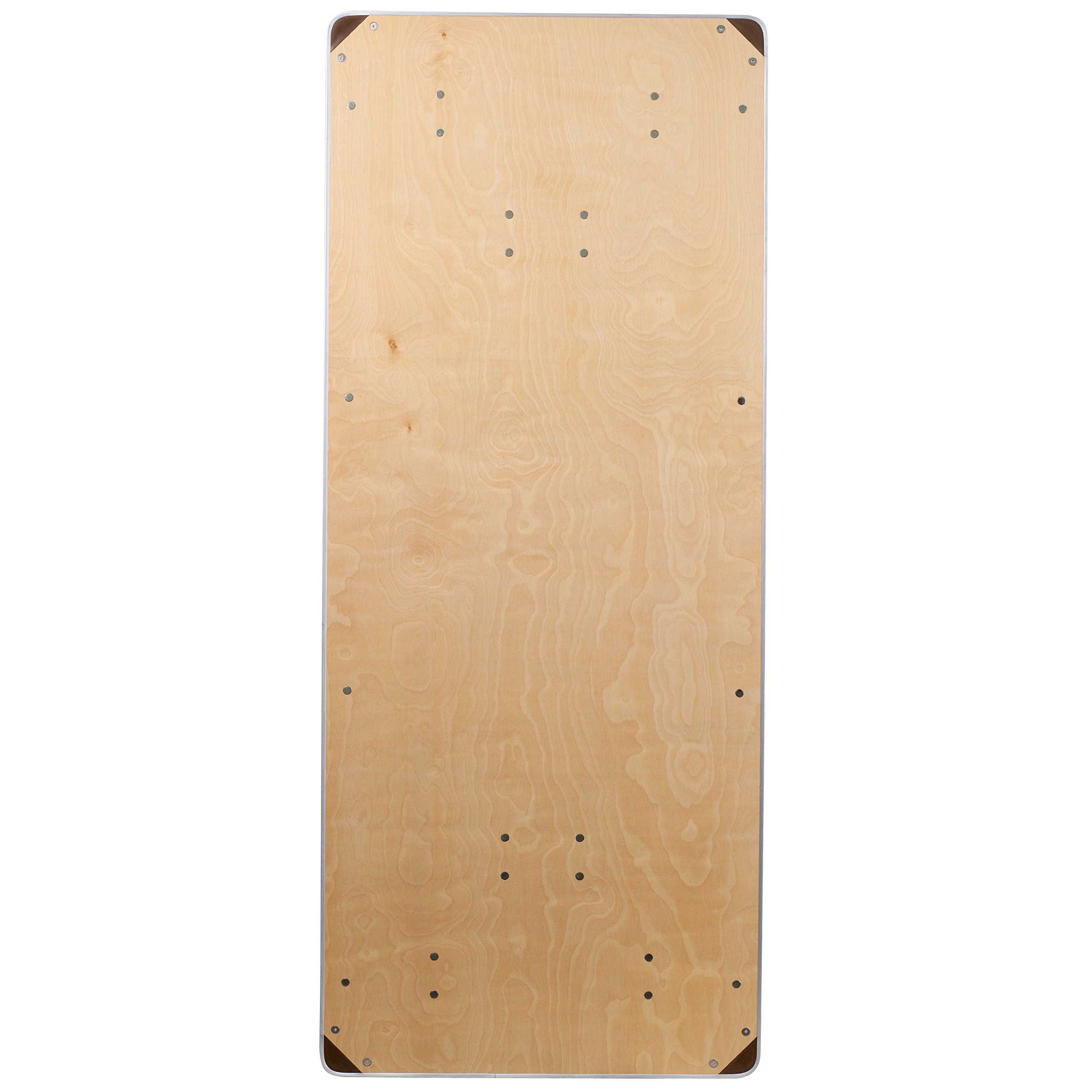 Flash Furniture Fielder 6-Foot Rectangular HEAVY DUTY Birchwood Folding Banquet Table with METAL Edges and Protective Corner Guards
