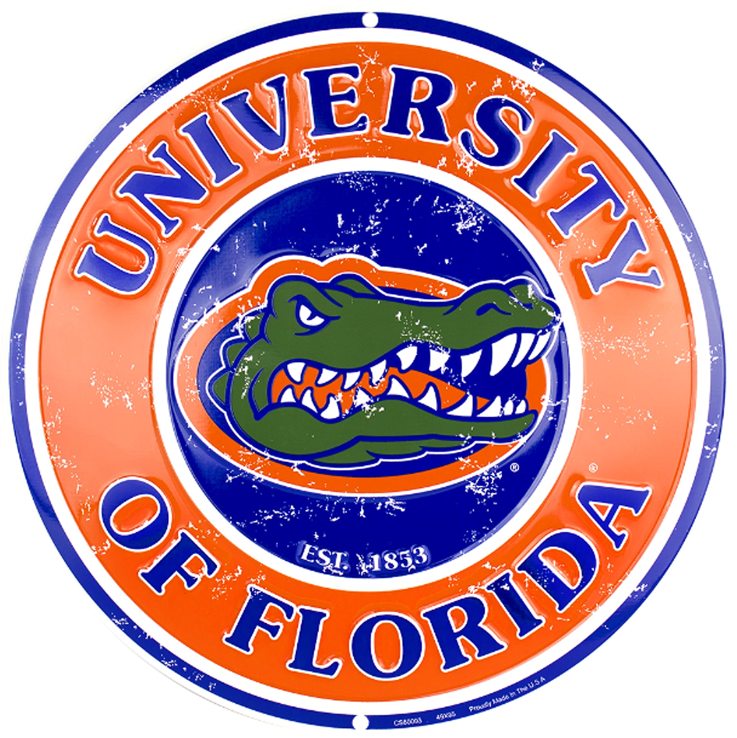 Hang Time University of Florida - Florida Gators 12 Inch Embossed Metal Nostalgia Circular Sign