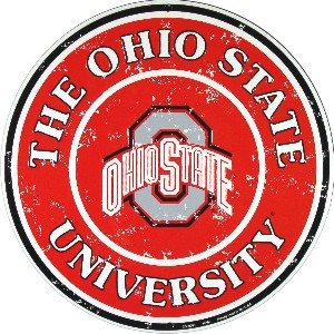 Ohio State Buckeyes 12 Inch Embossed Metal Nostalgia Circular Sign