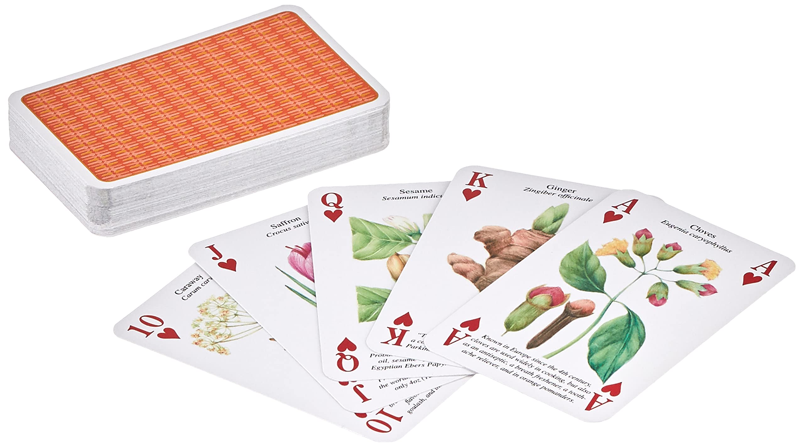 Heritage Products Spice-themed Playing Cards, 54 Cards, All Ages, Educational, Thematic, Unisex, Brown, Yellow, Red, Paper, No Assembly Required, 1 Pack
