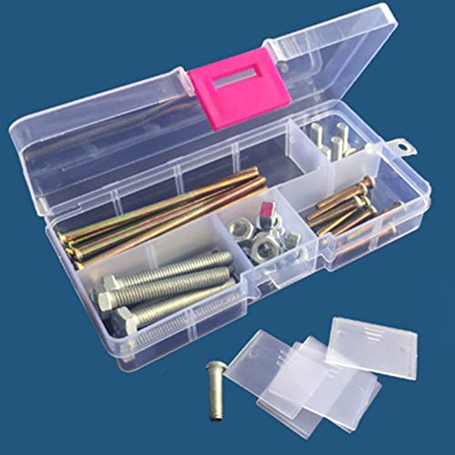 Plastic Organizer Box 10 Grids Craft Storage with Adjustable Dividers, Bead Organizer Fishing Tackles Box Crafts Thread Organizer, Clear Plastic Organizer Box Storage Container Jewelry Box E
