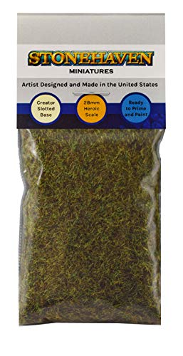Stonehaven Miniatures Static Grass, Warm Green - 2mm Length Fibers - Master Quality Base & Scenery Flock - Realistic Texture & Detail - for 28mm Scale Table Top War Game Miniatures - Made in USA