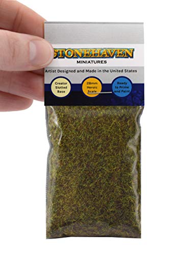 Stonehaven Miniatures Static Grass, Warm Green - 2mm Length Fibers - Master Quality Base & Scenery Flock - Realistic Texture & Detail - for 28mm Scale Table Top War Game Miniatures - Made in USA