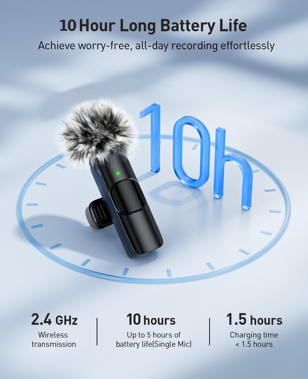 MENERESAS Mini Microphone, 3 in 1 Wireless Lavalier Microphones for iPhone, iPad, Camera and Android Devices, Noise Reduction Lapel Mic, Clip on Mic for Video Recording Vlog, YouTube, Interview