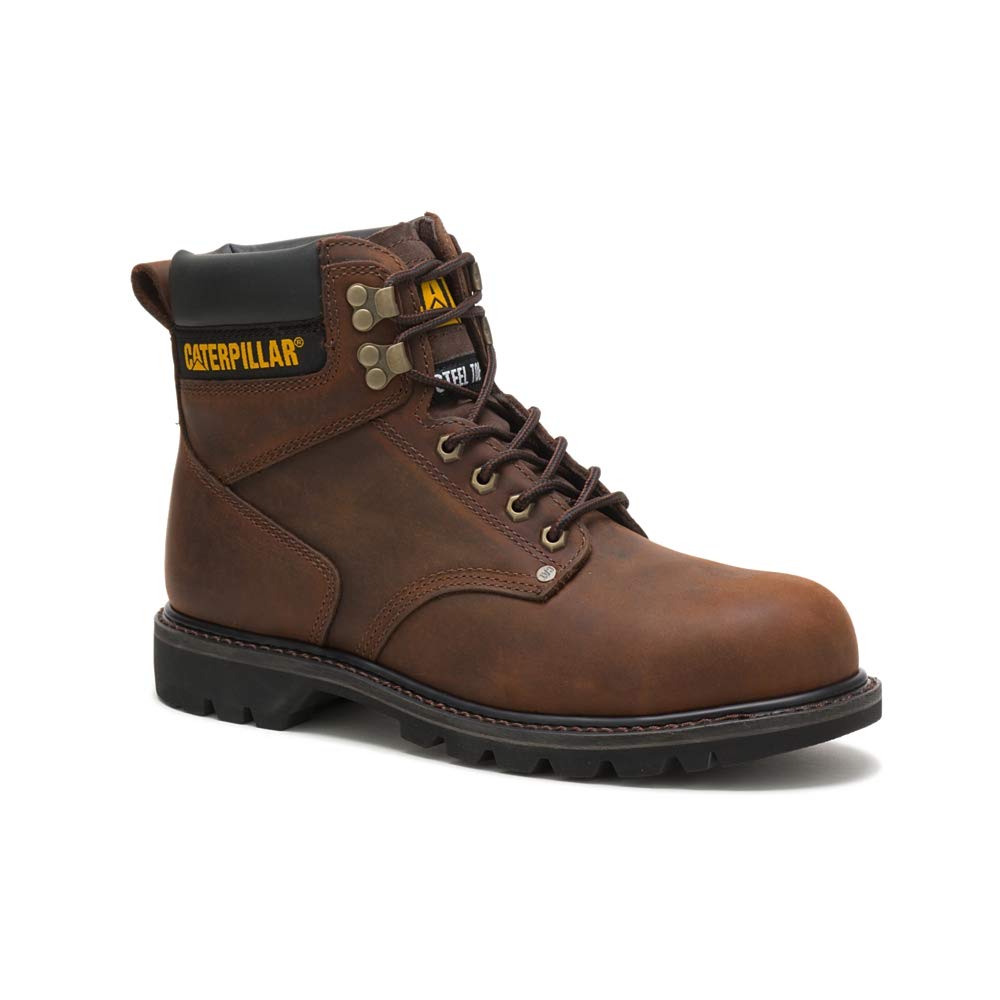 Cat Footwear Men's Second Shift Steel Toe Work Boot, Dark Brown, 12