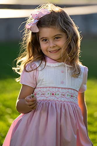 Pettigirl Girls Kids Cute Pink Hand Embroidery Smocked Dresses