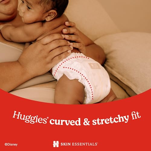 Huggies Size 1 Diapers, Skin Essentials Baby Diapers, Size 1 (8-14 lbs), 198 Count (3 Packs of 66)