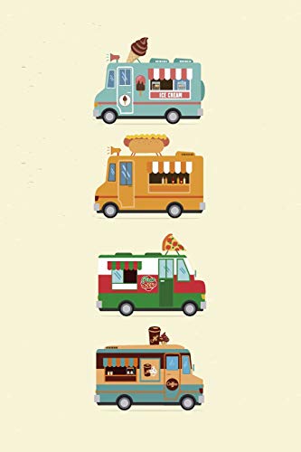 Food Trucks: College Ruled Notebook Journal, 6x9 Inch, 120 Pages