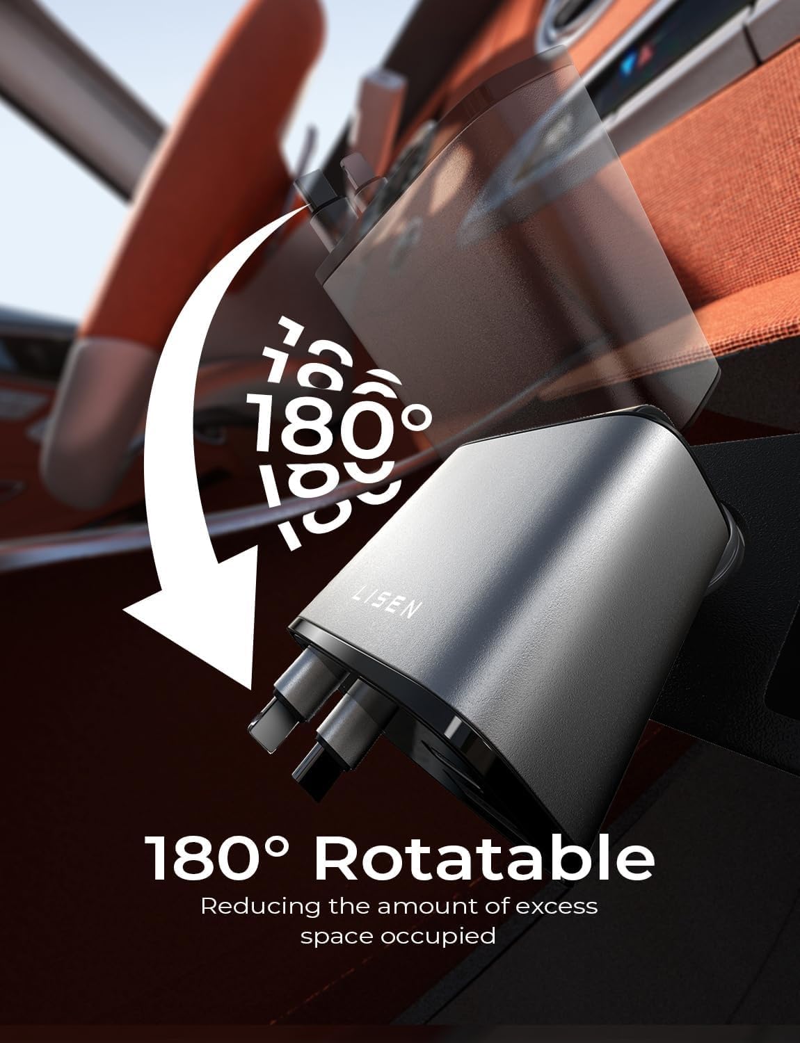 LISEN Retractable Car Charger [69W USB C Car Accessories Adapter ] for iPhone 16 USB C Charger Fast Charging, Travel Essentials Gifts for Women Men, Road Trip Essentials for iPhone 16e 16 15 14 13 12
