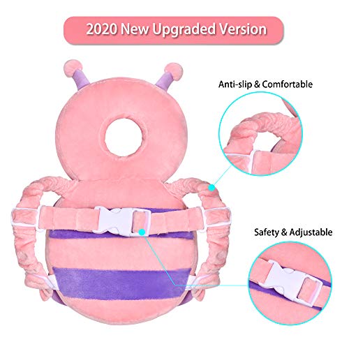 Baby Head Protector & Baby Knee Pads for Crawling,Toddlers Head Safety Pad Cushion Adjustable Backpack,Baby Back Protection for Walking & Crawling, for Age 5-24months, Butterfly
