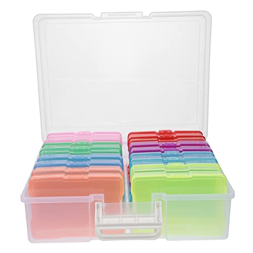 Parliky 1 Set Craft Photo X Organizer Plastic Cases Containers Photos Container Individual Case Diamond Art Project Storage Portable Stickers Clear Practical Accessory Inch for Keeper