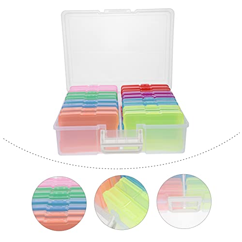 Parliky 1 Set Craft Photo X Organizer Plastic Cases Containers Photos Container Individual Case Diamond Art Project Storage Portable Stickers Clear Practical Accessory Inch for Keeper