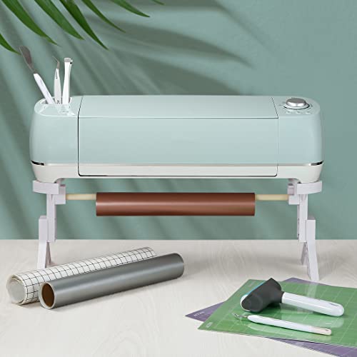 AOOIIN Adjustable Stand for Cricut Maker and Explore Air Series, Extra Legs Stand for Cricut Riser with Vinyl Roll Holder Rod for Cricut Accessories, Space Expansion and Organizer for Cricut Machine