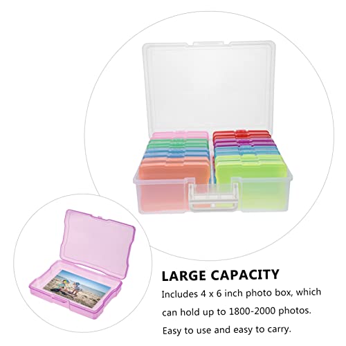 Parliky 1 Set Craft Photo X Organizer Plastic Cases Containers Photos Container Individual Case Diamond Art Project Storage Portable Stickers Clear Practical Accessory Inch for Keeper