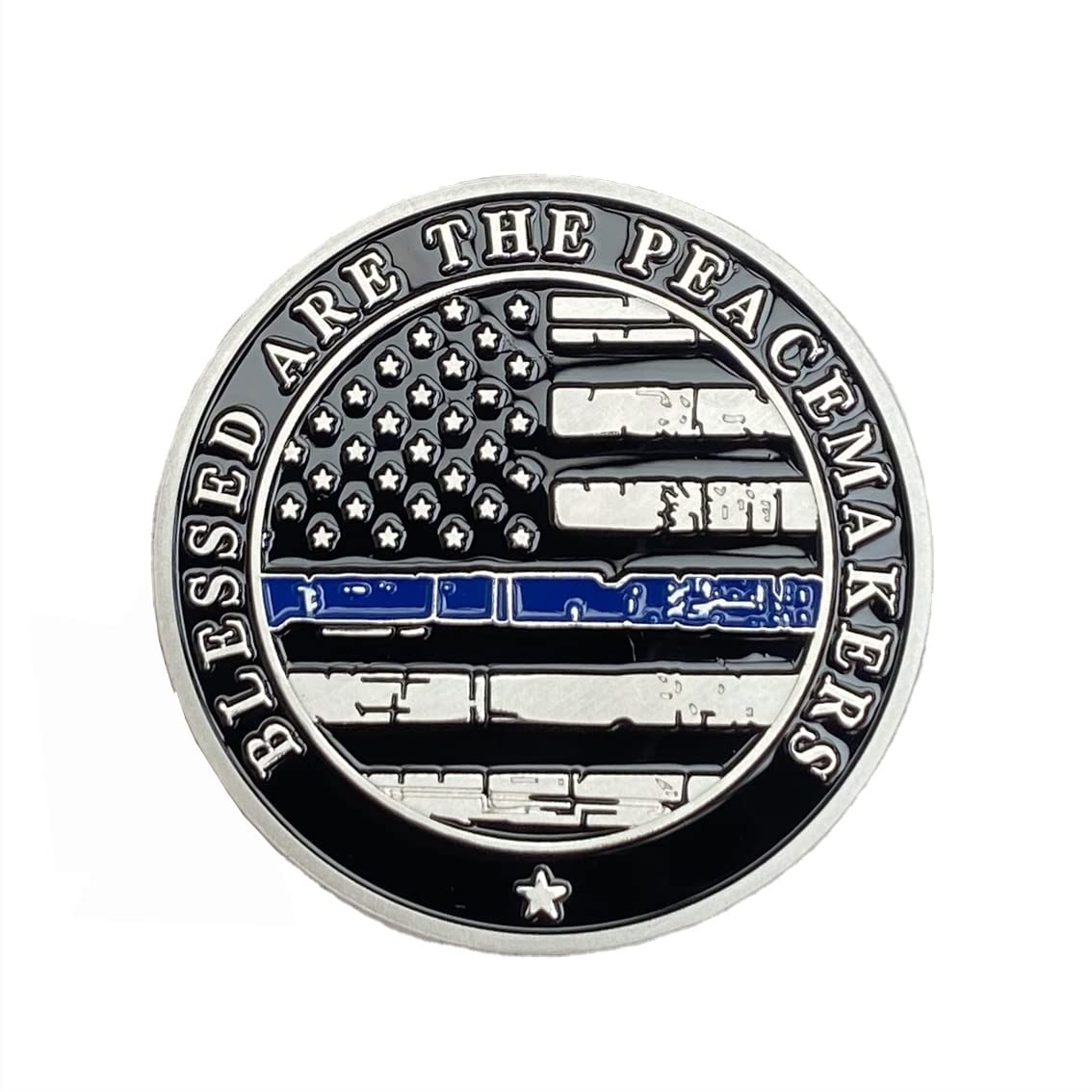Saint Michael Patron Saint of Law Enforcement Challenge Coin The Thin Blue Line Silver Plated Coins